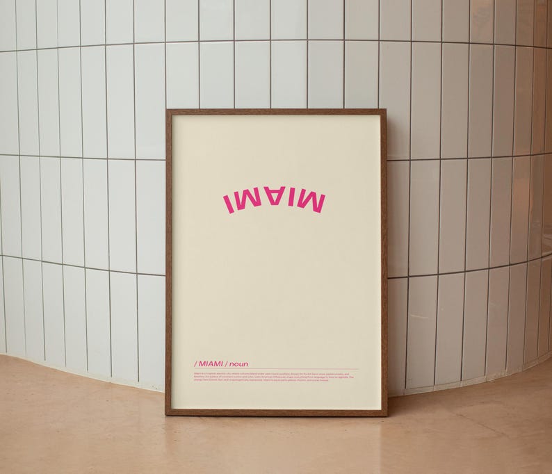 Miami Definition Print | Modern City Wall Decor | Typography Poster ...
