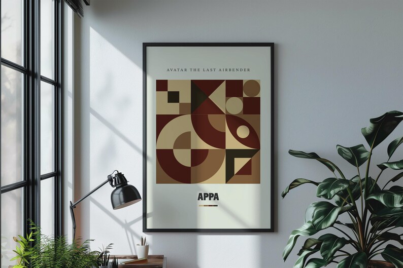 Appa Color Palette Avatar the Last Airbender Geometric 3 Piece Wall ...