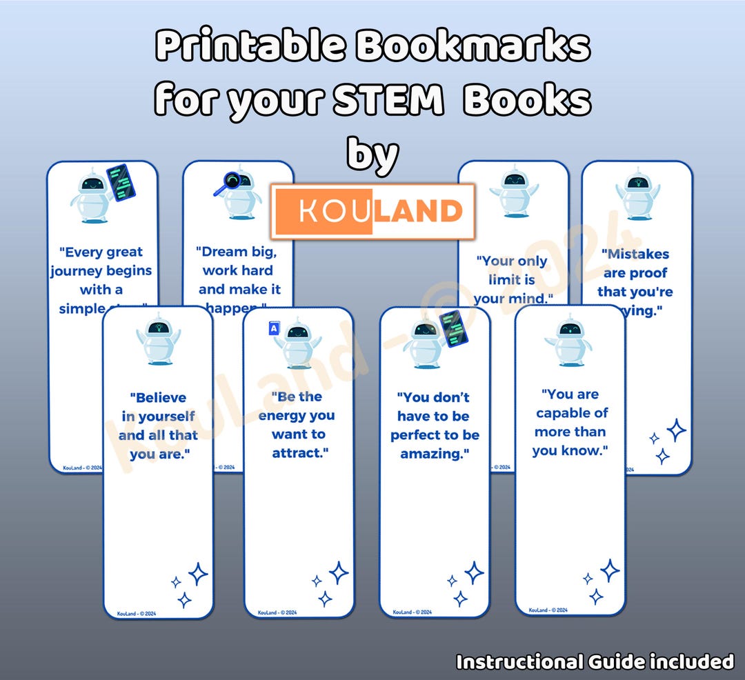 Printable STEM Bookmarks: Motivational Quotes (set of 8) - Etsy