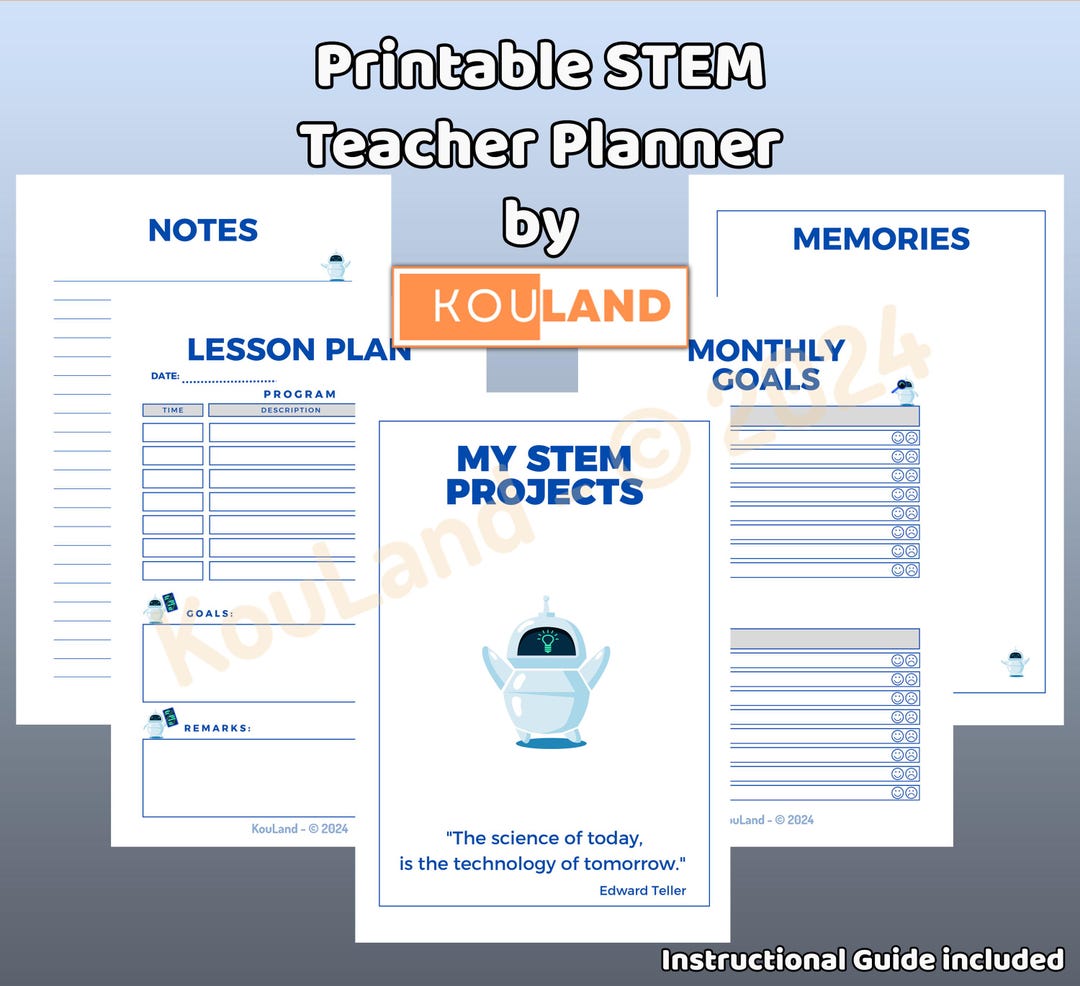 Printable STEM Teacher Planner "my STEM Projects" - Etsy