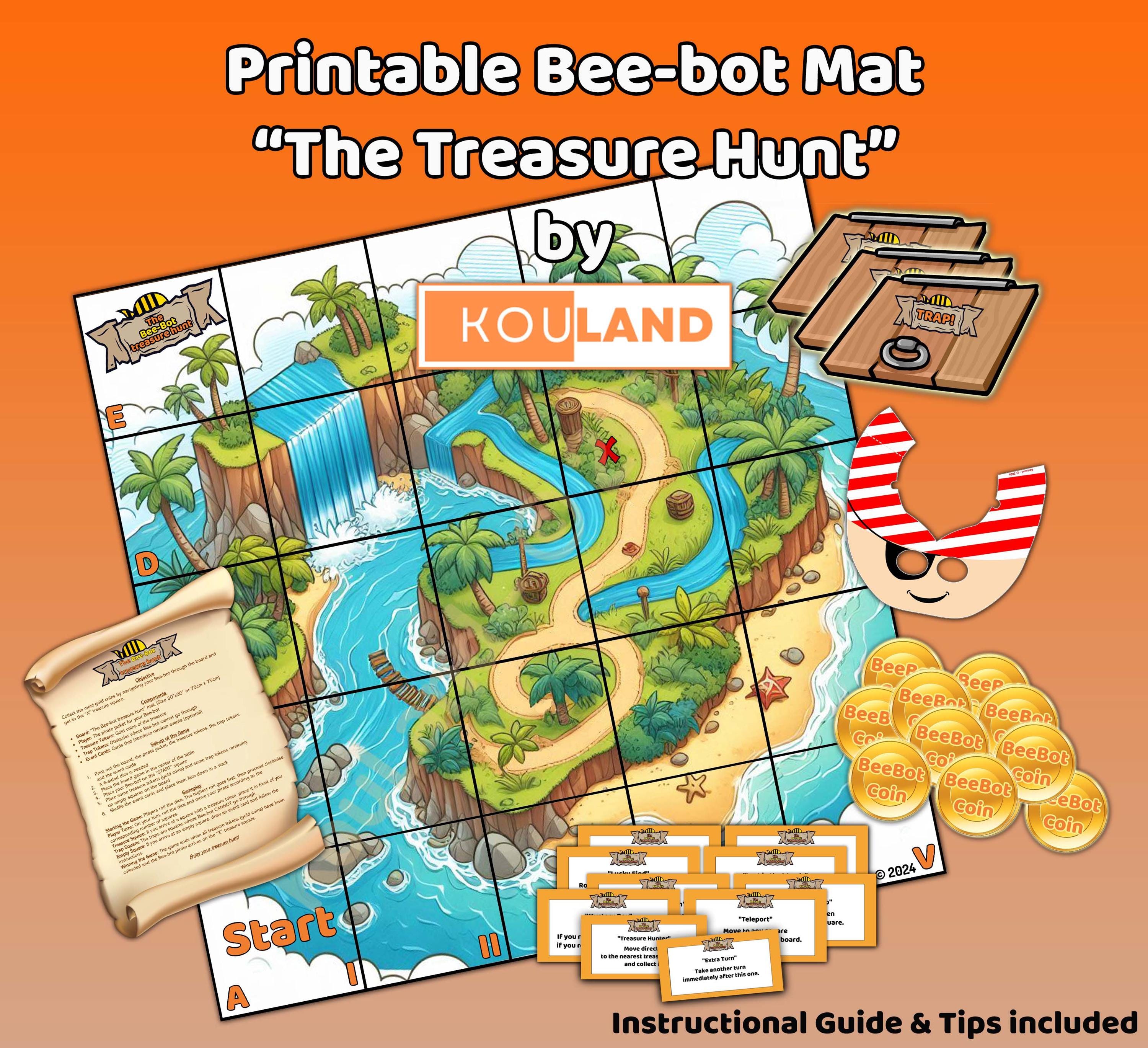 Printable Bee-bot Pirate Mat – A Treasure Hunt With an Adventurous Mat ...