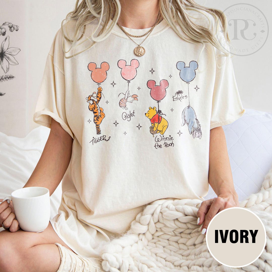 Vintage Winnie the Pooj and Friends With Signs Comfort Colors Shirt ...