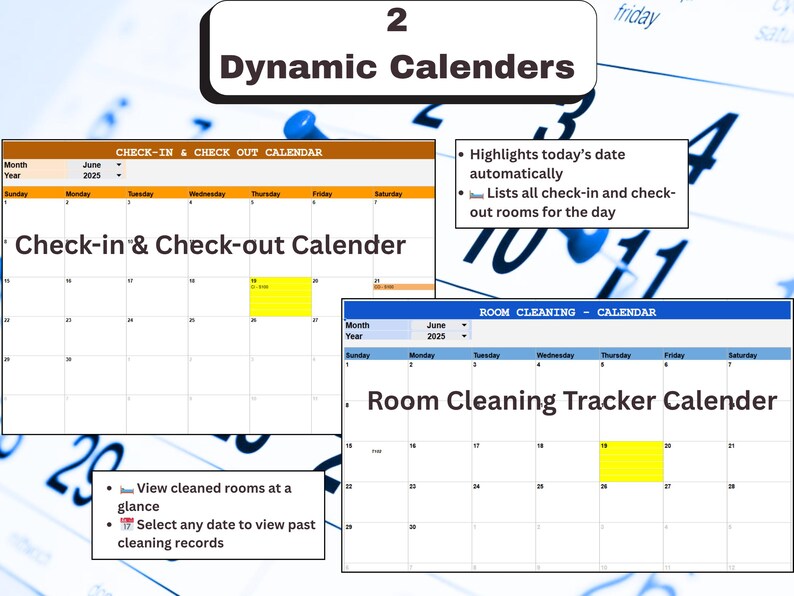 Hotel Management Spreadsheet Template | Booking, Invoicing & Cleaning ...