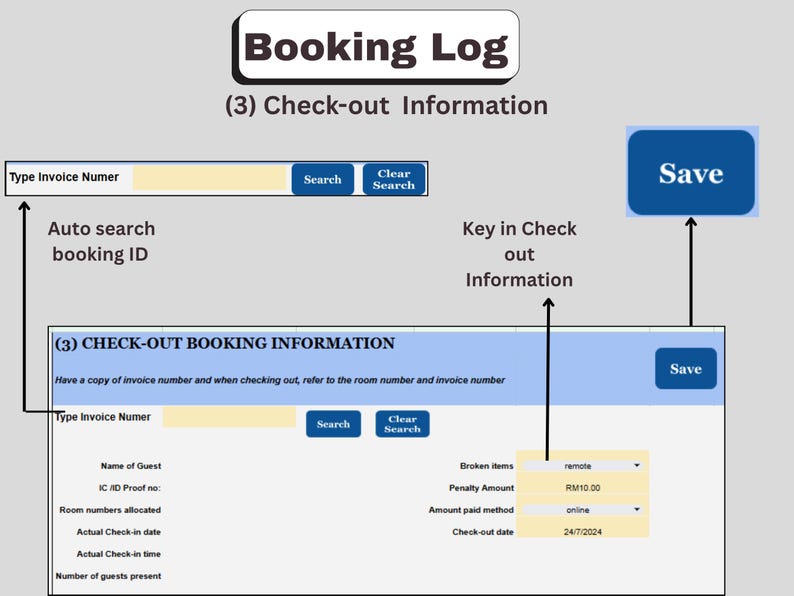 Hotel Management Spreadsheet Template | Booking, Invoicing & Cleaning ...
