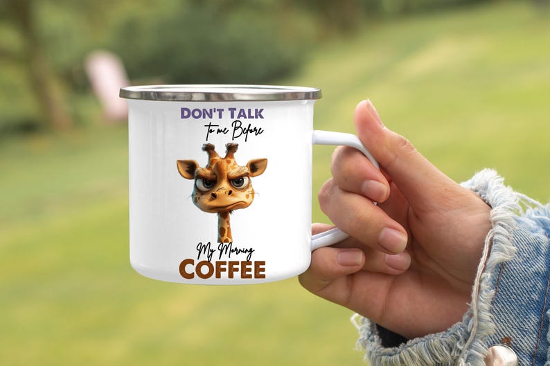 Funny Giraffe Mug PNG Sublimation Design Don't Talk to Me Before My ...