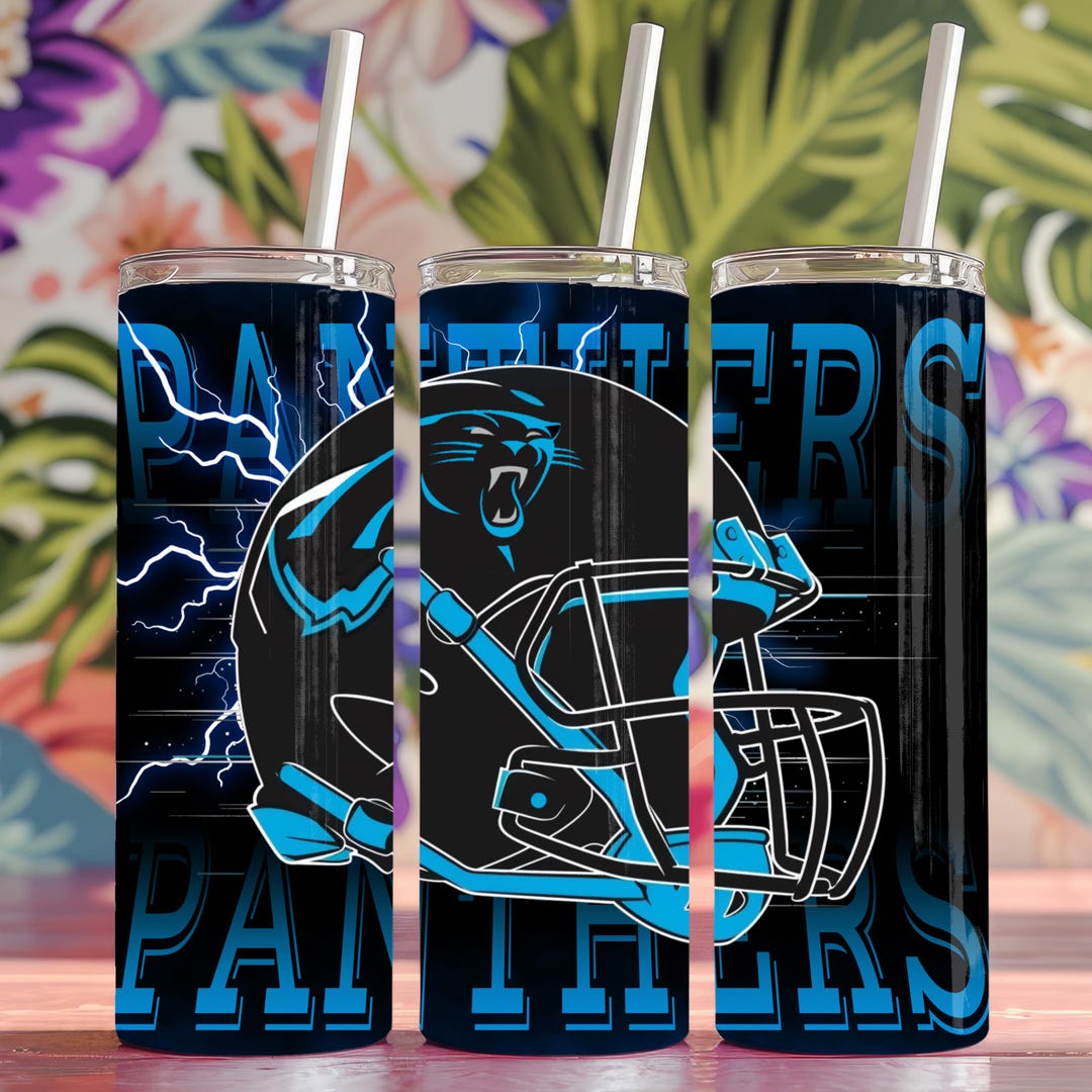 Panthers 20oz Skinny Tumbler Wrap PNG | Sport Tumbler Sublimation ...