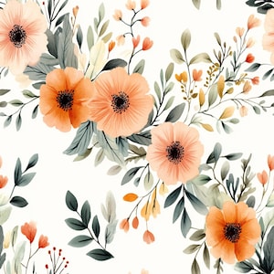 Seamless Floral Pattern | Watercolor Garden Flowers | Floral Digital ...