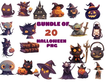20 Spooky Halloween PNG Bundle - Best Halloween Designs for Crafts ...