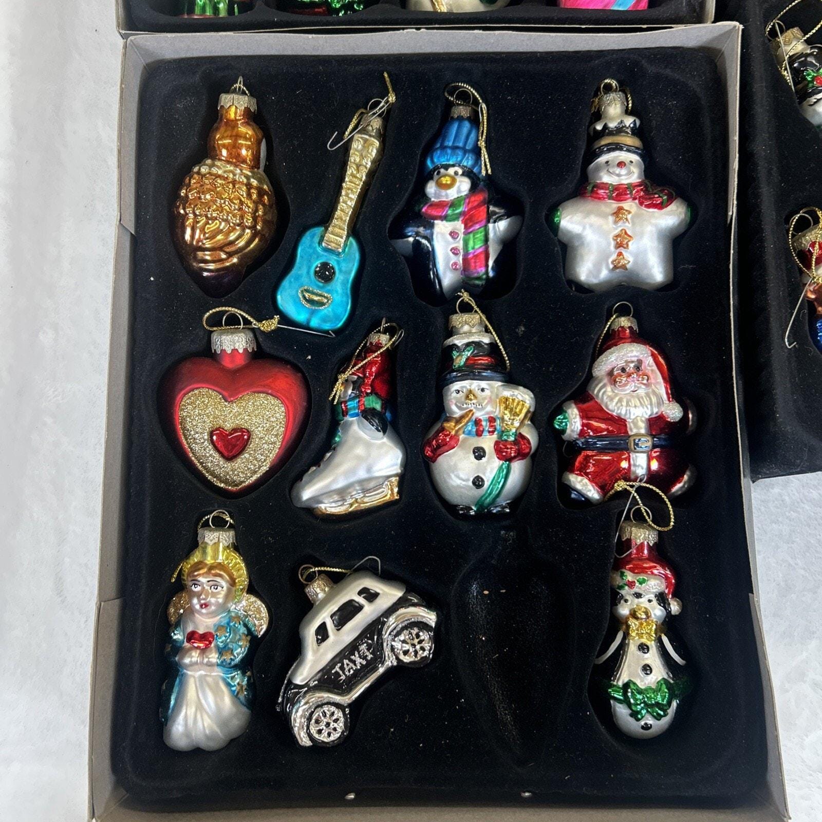 Thomas Pacconi Museum Series Glass Christmas Ornaments & Wood Crate 28 ...