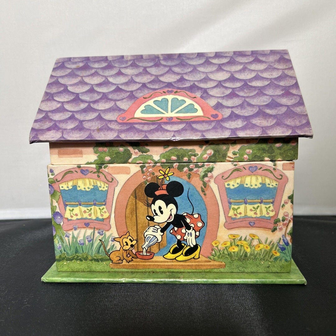 Vintage Disney MINNIE'S YOO HOO Musical Wind up Jewelry Box House ...