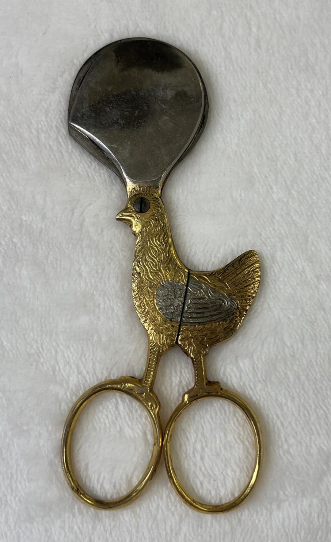 Vintage Gold Toned Hoffritz German Chicken Scissors 5.5 " Soft Boiled ...