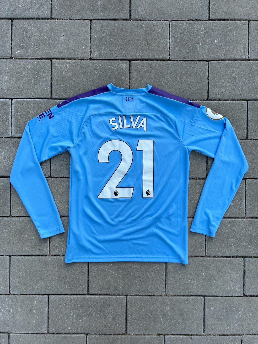 Manchester City 2019/20 Original Home Shirt David Silva #21 L/S Size S ...