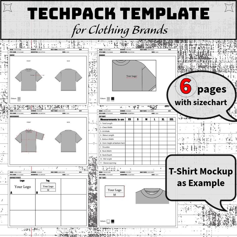 Techpack Template for Clothing Brands - Etsy