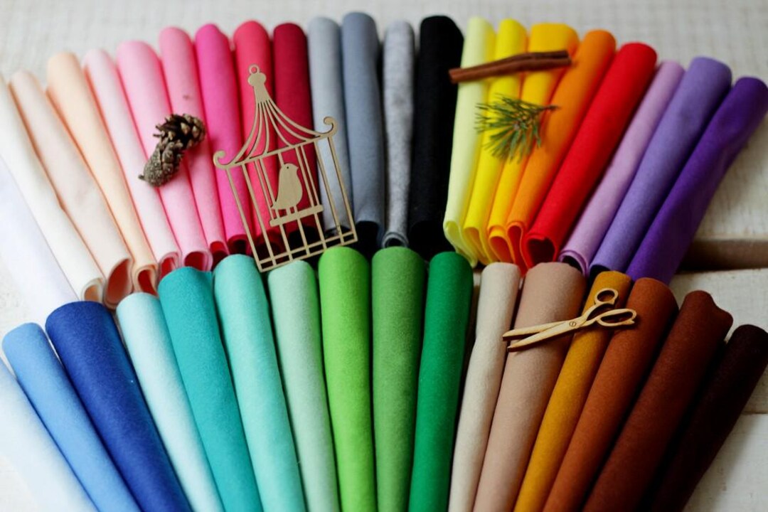 Felt Set of Soft Felt 1,2 Mm. Mix Sheets ( 20×30cm) in 38 Colors ...
