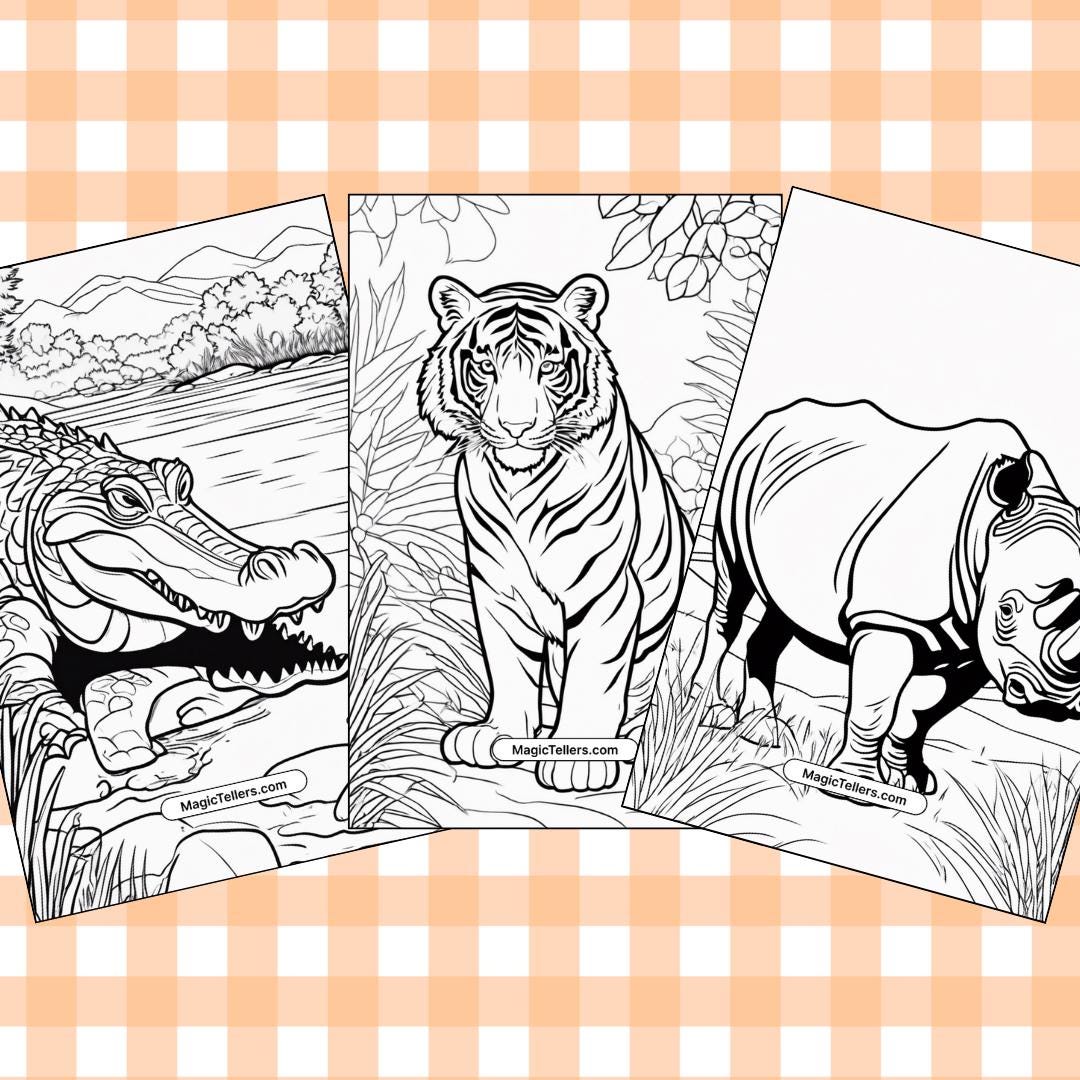 African Safari Wildlife Colouring Pages (set of 13) - Perfect for Kids ...
