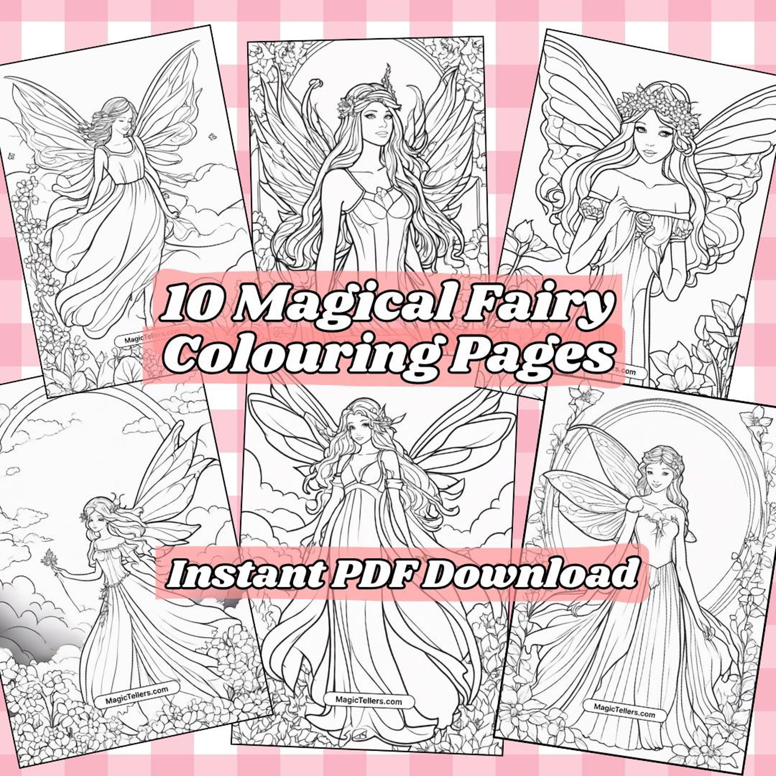 Whimsical Fairy Themed Colouring Pages (set of 10) - Perfect for Kids ...