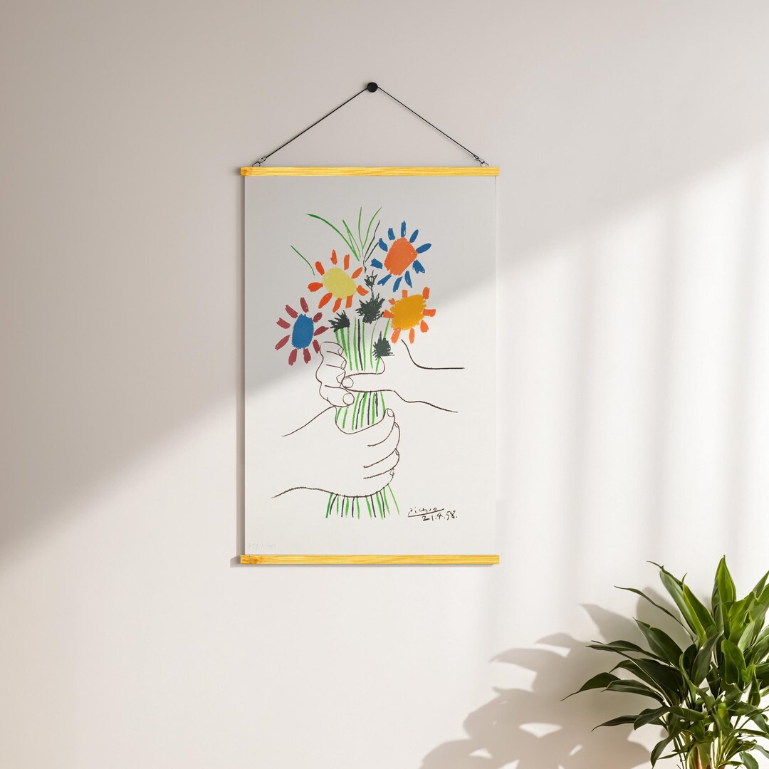 Picasso Hands With Bouquet Canvas Wall Art - Picasso Exhibition Wall ...