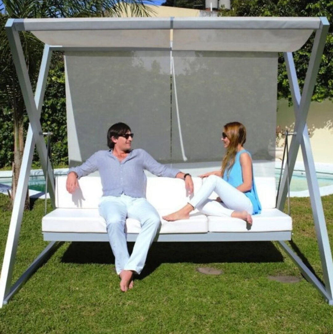 Handmade Garden Swing, Porch Swing, Powder Coated Frame, Folding System ...
