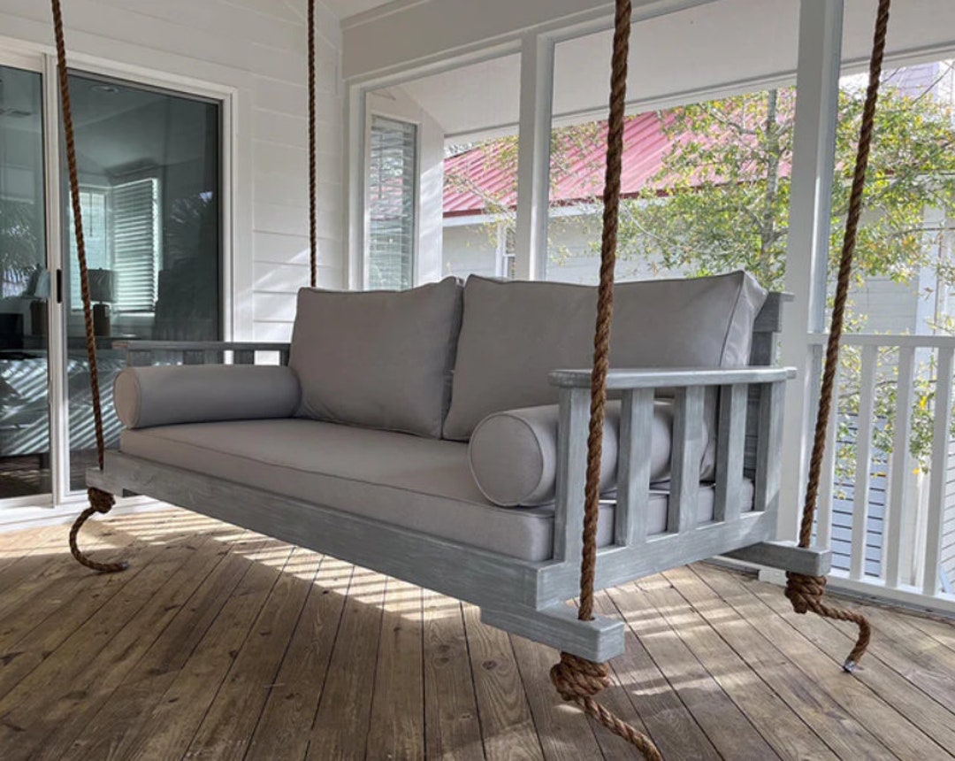 Bed Porch Swing, Hanging Swing Bed, Pine Tree Swing Bed, Swing Bed ...