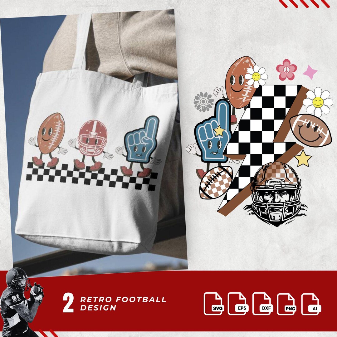 Retro Football SVG | Sports Design | Png, AI, Eps, Dxf | Tee | Shirt ...