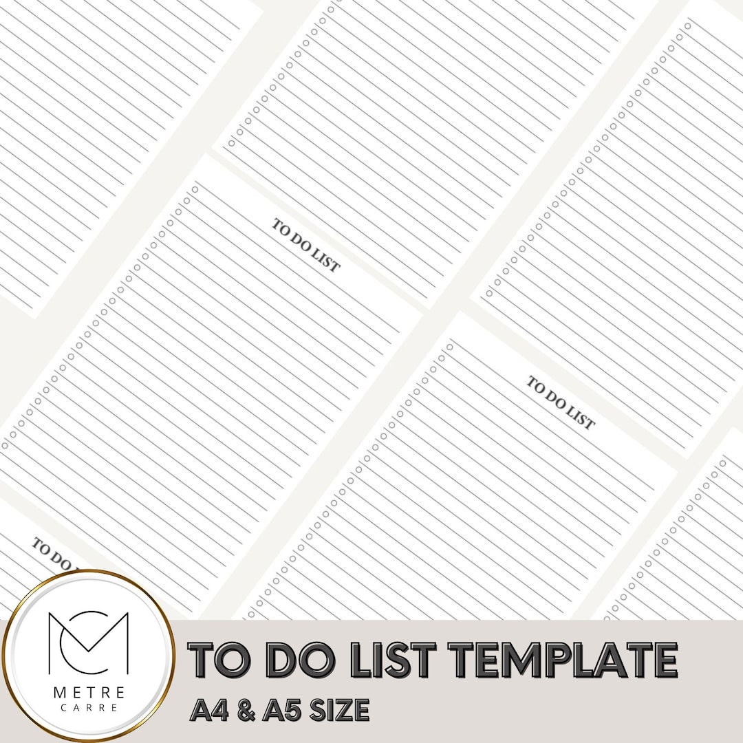 Minimalist To-do List Template | Printable Digital Planner ...