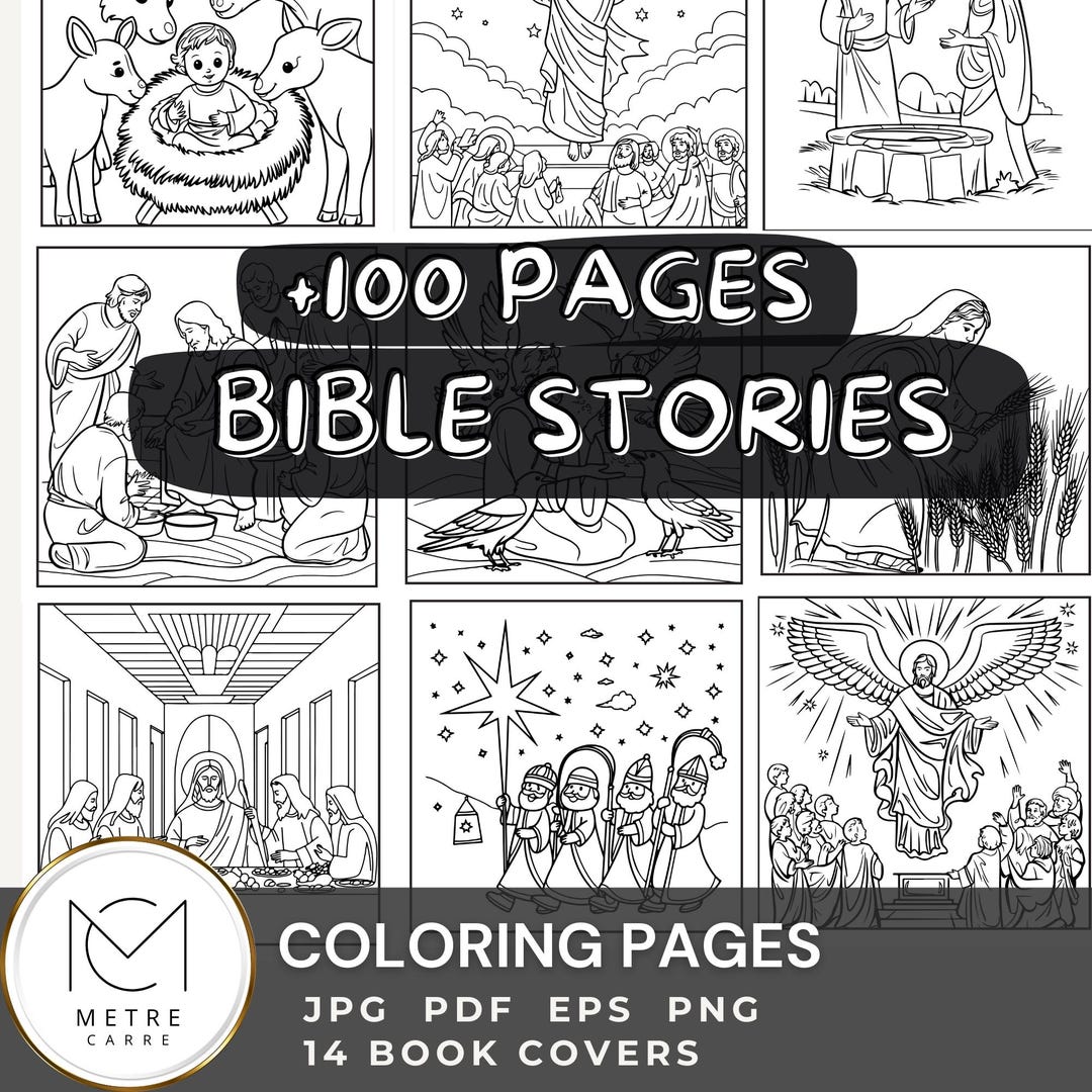 Bible Stories +100 | Kids Coloring Pages | Christian Coloring Book ...