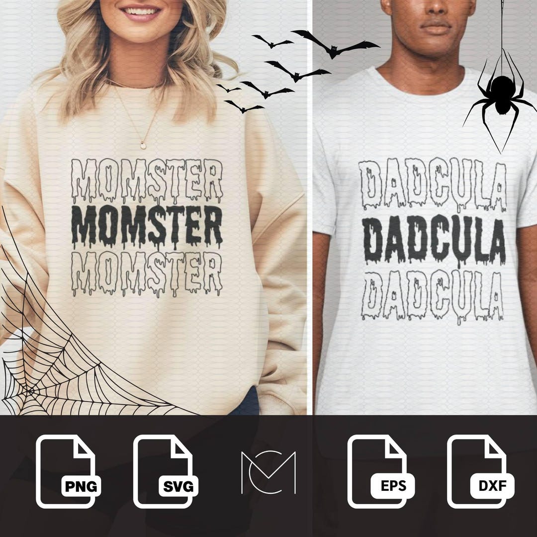 Momster and Dadcula SVG Png Halloween | Digitaldownload | Sublimation ...
