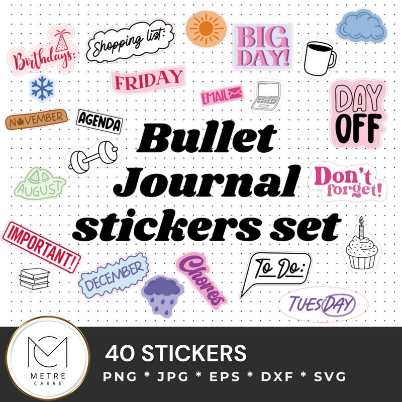 Bullet Journal Stickers - Etsy
