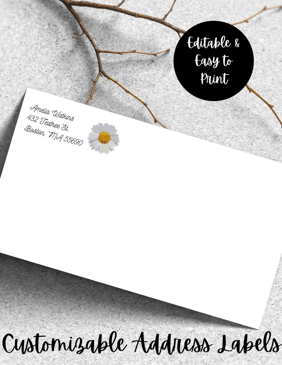 Customizable & Editable Floral Return Address Labels, Avery Template ...