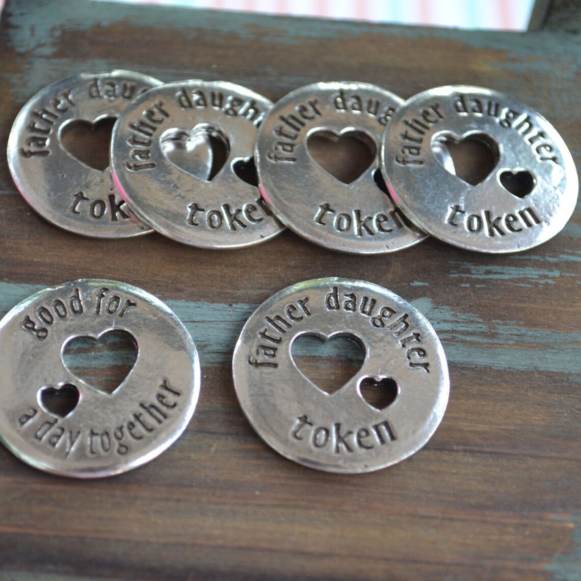 Father and Daughter Tokens SIX Tokens - Etsy