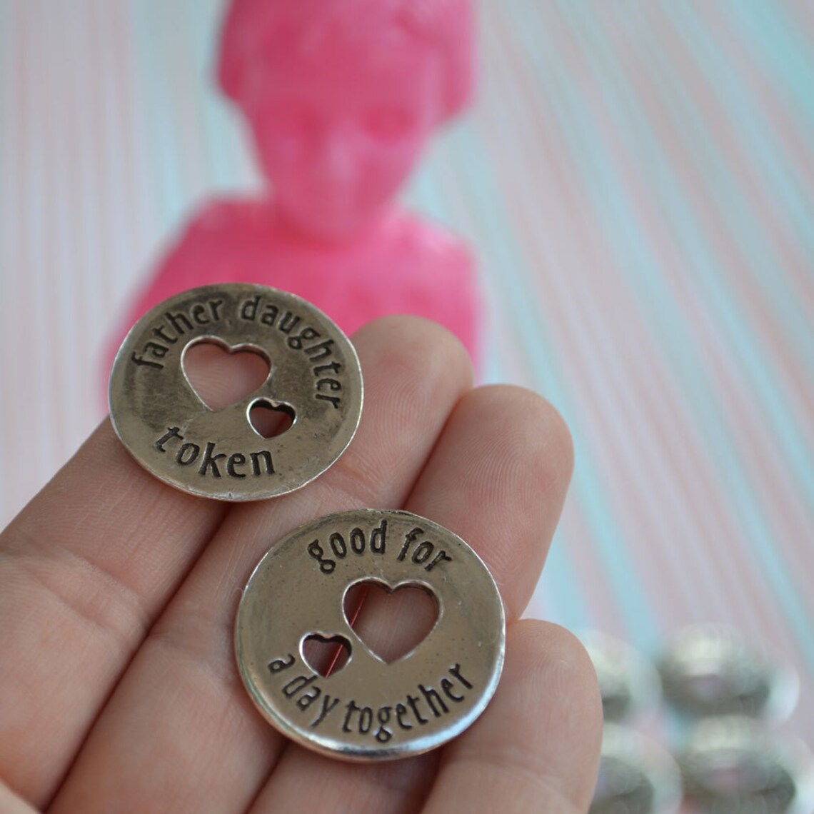 Father and Daughter Tokens SIX Tokens - Etsy