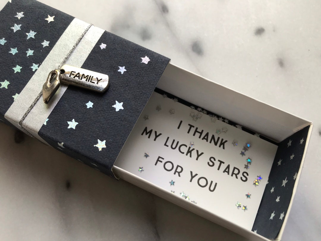 Lucky Stars Message Box With Family/heart Charms and Fabric - Etsy
