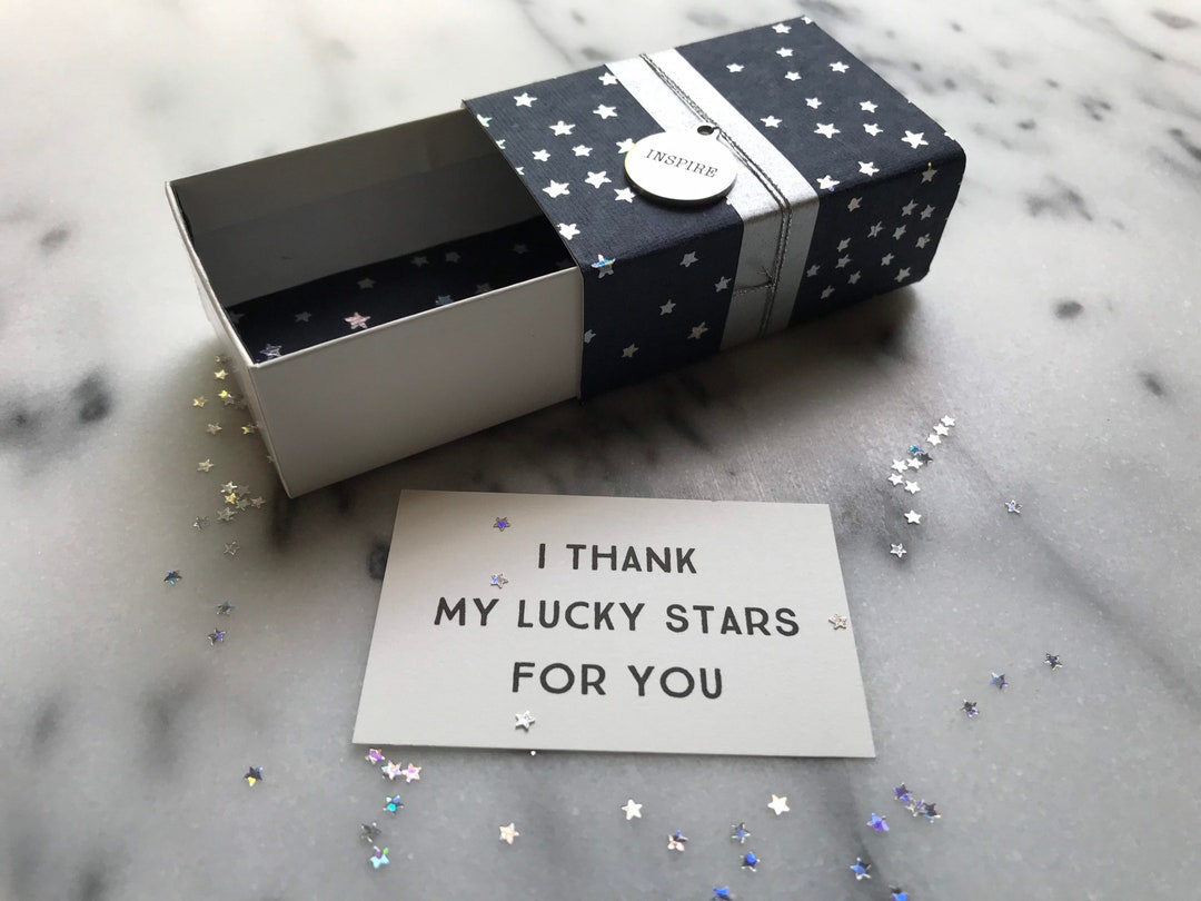 Lucky Stars Message Box With Fabric Gift Bag - Etsy