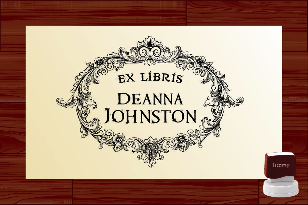Custom EX LIBRIS Bookplate Stamp Vintage Frame Self Inking From the ...