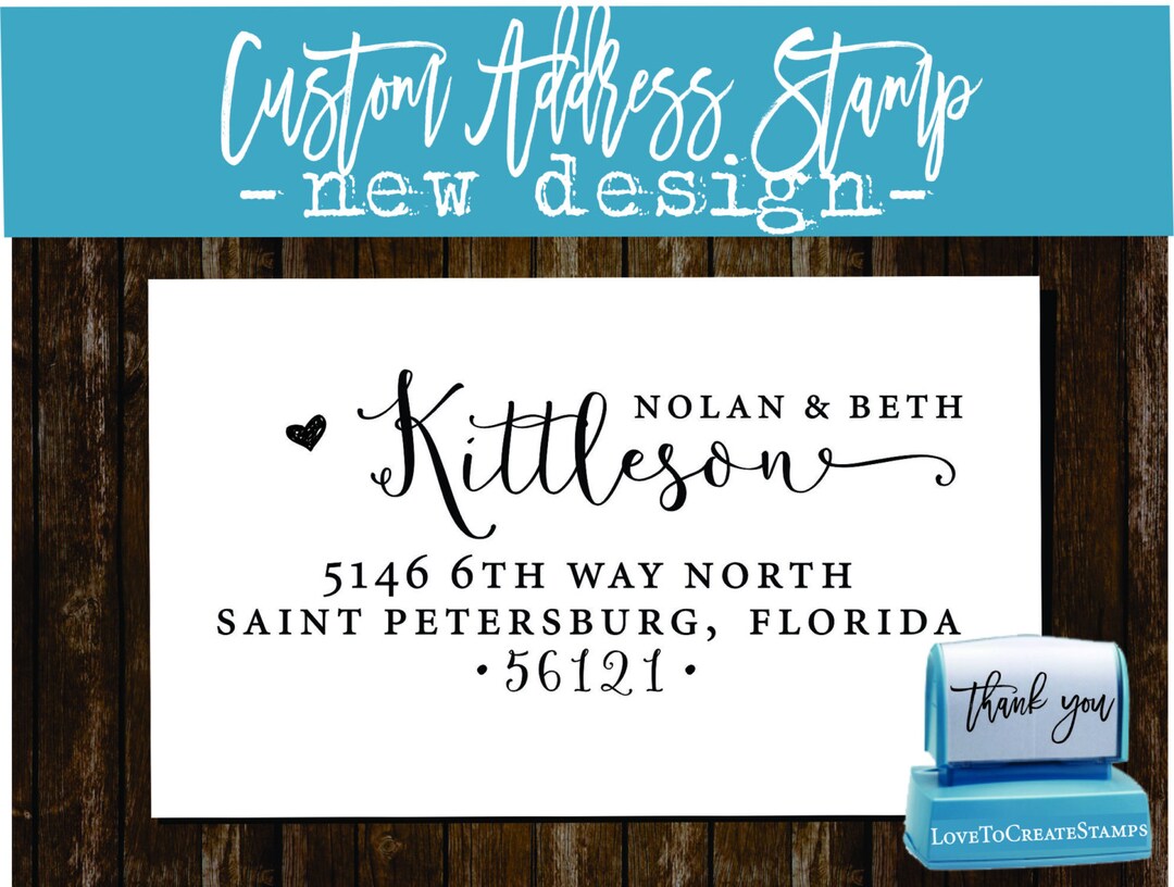 Calligraphy Handwriting Script Custom Return Address Stamp - Etsy