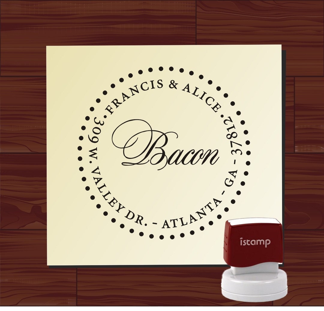 Polka Dot Address Stamp Custom Address Stamp Self Inking - Etsy