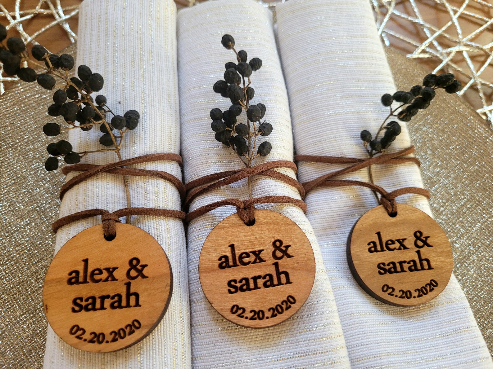 Personalized Place Card/wedding Place Card/custom Laser Cut Wood Gold ...