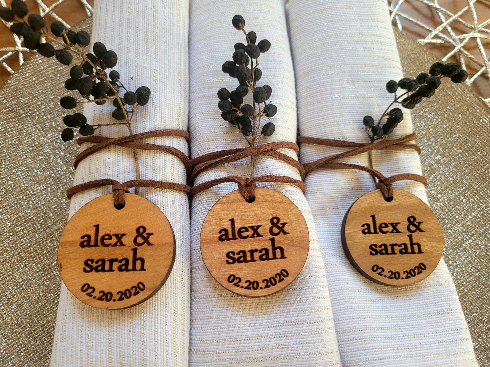 Personalized Place Card/wedding Place Card/custom Laser Cut Wood Gold ...