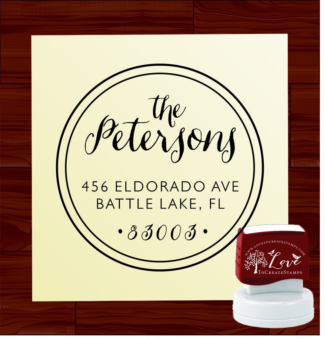 Calligraphy Script Address Stamp / Modern SELF INKING Return | Etsy