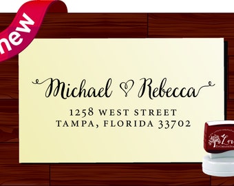 ADDRESS STAMP in Calligraphy Handwriting Script Custom Return | Etsy