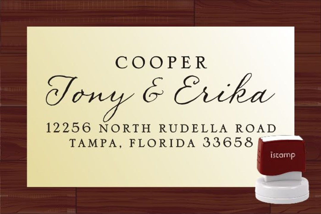 Custom Calligraphy Return Address Stamp Personalized SELF - Etsy