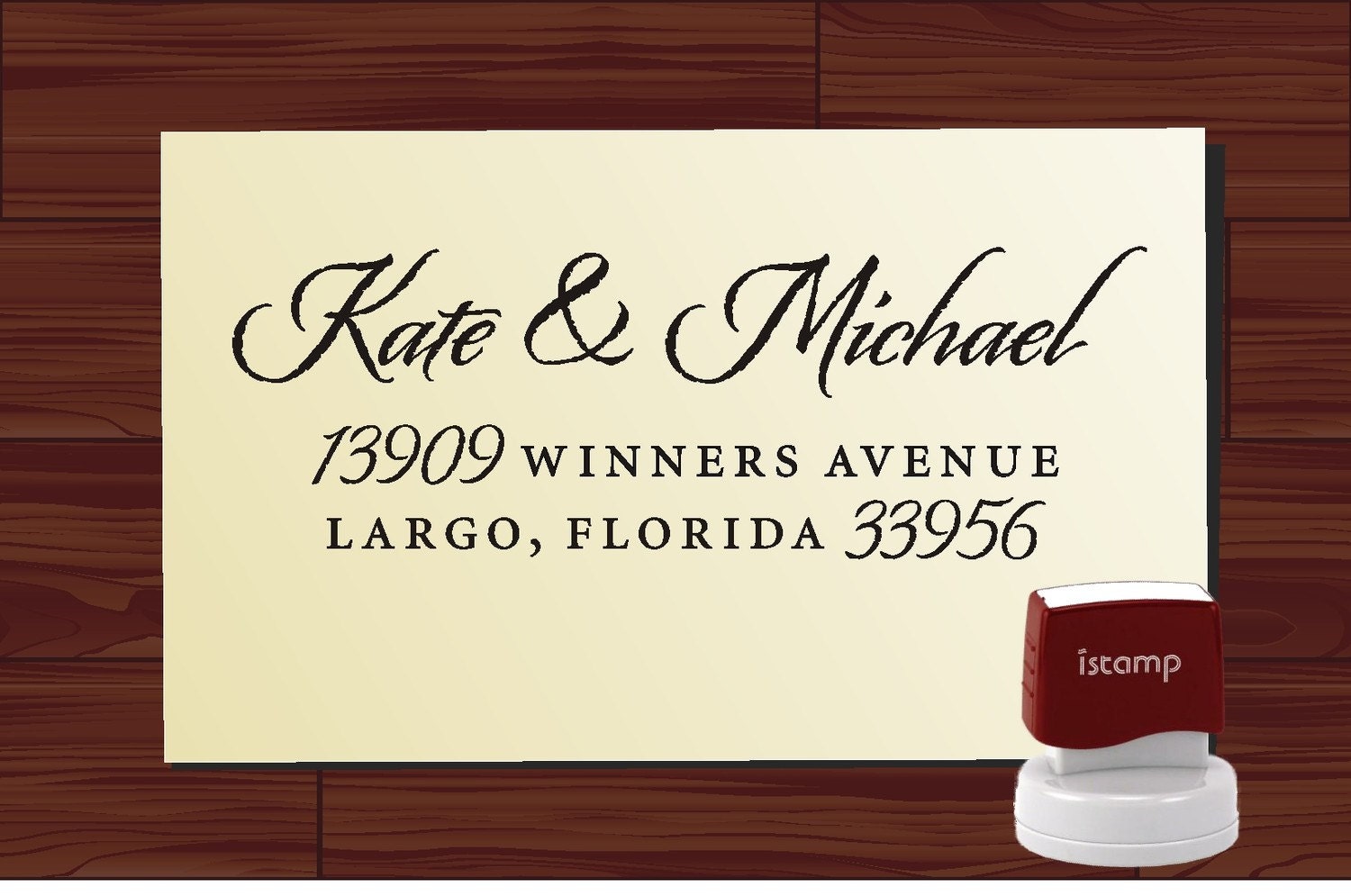 Address Stamp Self Inking Custom Rubber Stamp Calligraphy - Etsy