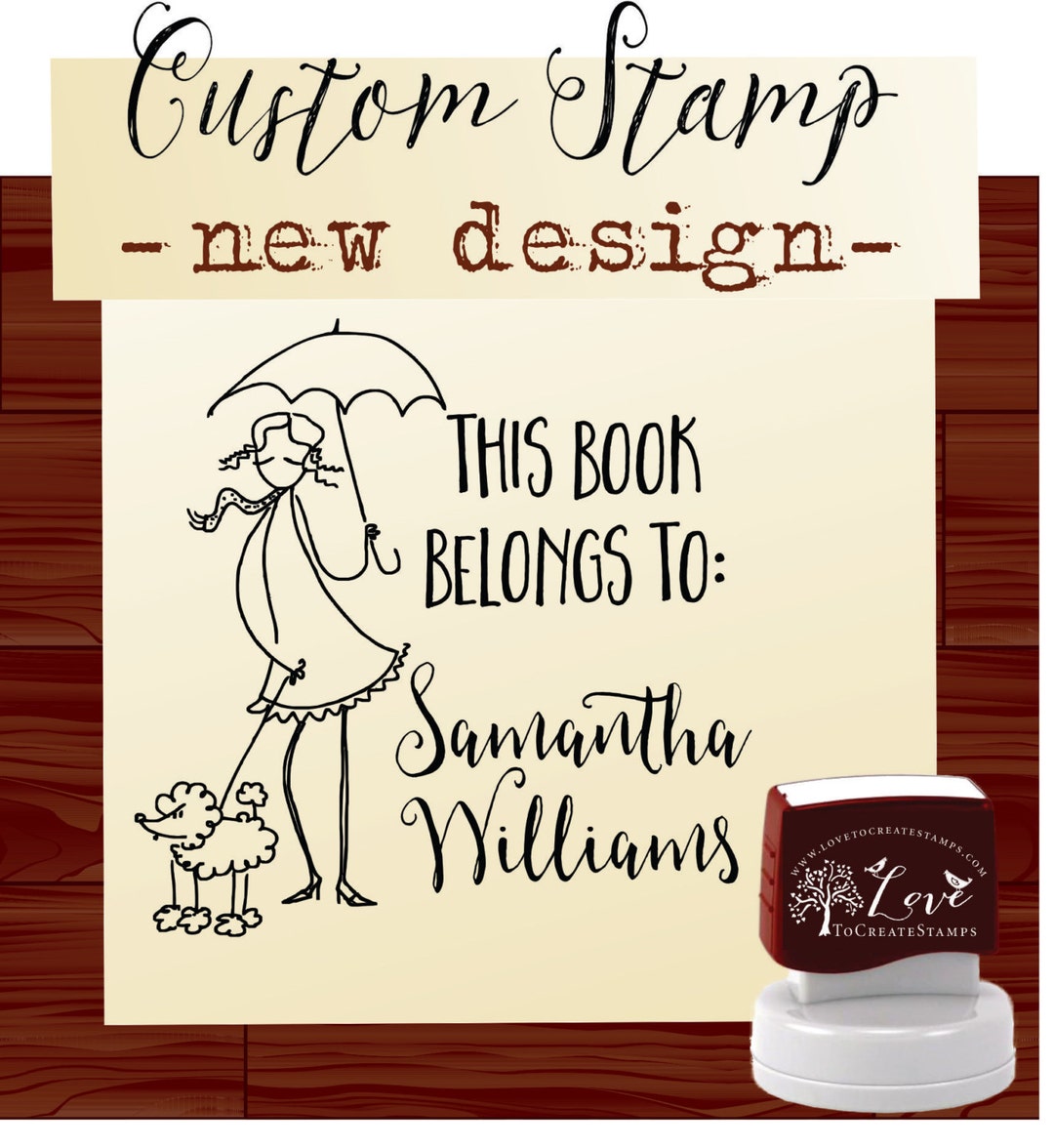 Custom LIBRARY STAMP, Ex Libris Stamp, From the Library of Teacher Book ...