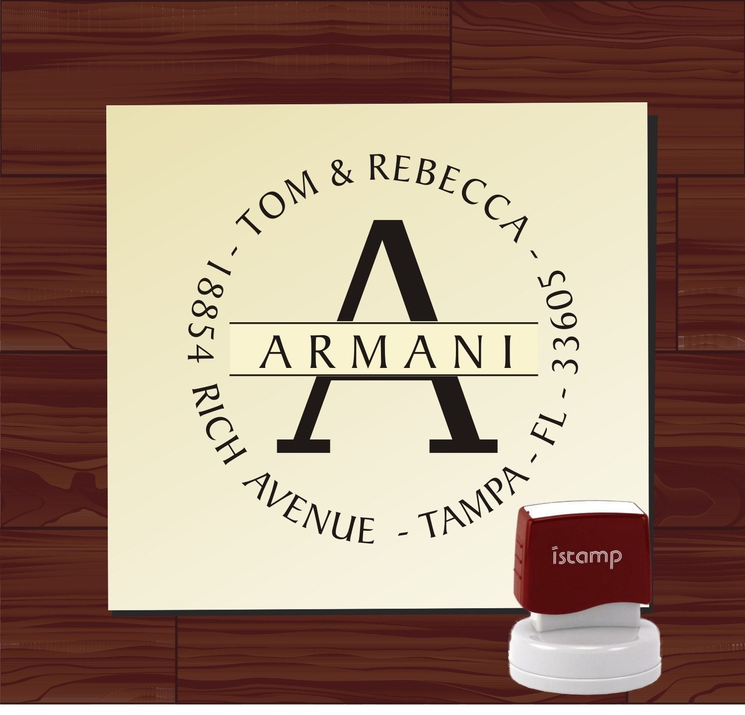 Modern Monogram Initial Custom Rubber Stamp SELF INKING | Etsy