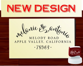 ADDRESS STAMP in Calligraphy Handwriting Script Custom Return | Etsy