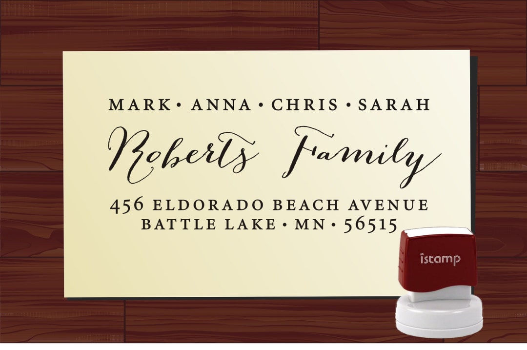 Swirl Calligraphy Script Custom Rubber Stamp SELF INKING - Etsy