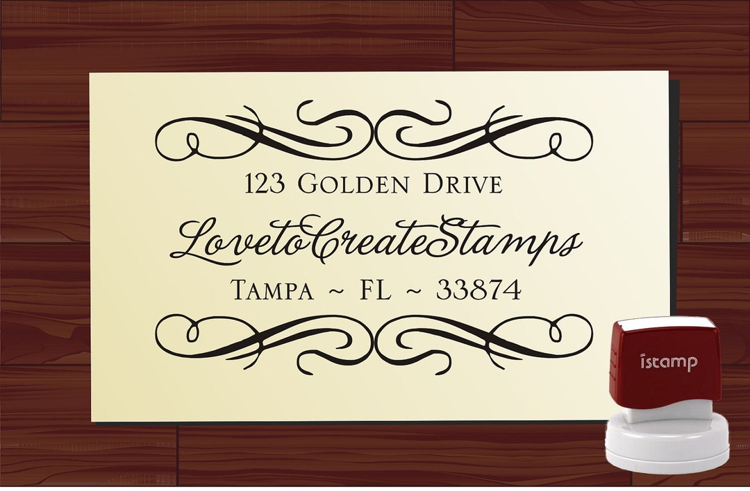 Calligraphy Handwriting Script Custom Return Address Stamp ...