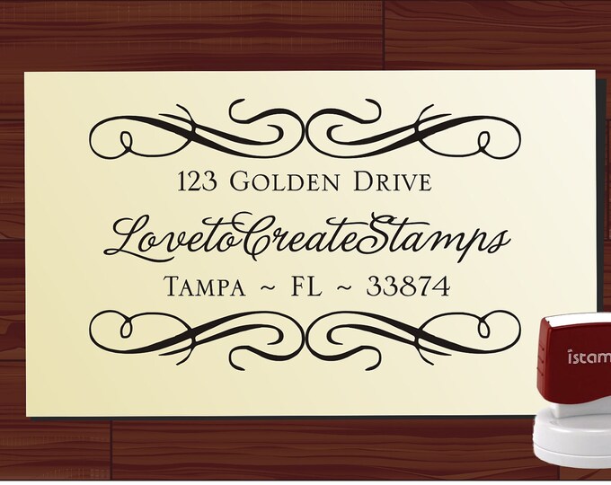 Calligraphy Handwriting Script Custom Return Address Stamp ...