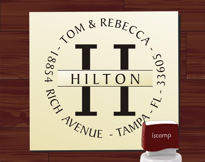 Modern Monogram Initial Custom Rubber Stamp SELF INKING - Etsy