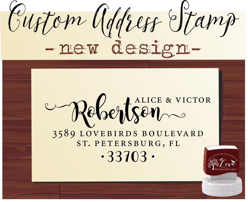 Calligraphy Handwriting Script Custom Return Address Stamp | Etsy